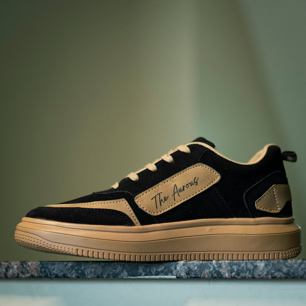 The Aurous Windstorm Carbon Black Laceup Sneakers – TheAurous